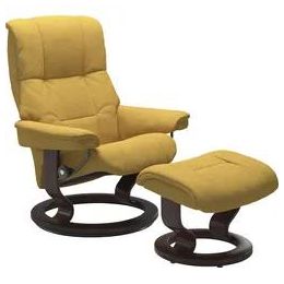 Relaxsessel stressless "Mayfair" Sessel Gr. ROHLEDER Stoff Q2 FARON, Classic Base Braun, Relaxfunktion-Drehfunktion-PlusTMSystem-Gleitsystem, B/H/T: 88 cm x 102 cm x 77 cm, gelb (yellow q2 faron) mit Classic Base, Gestell Braun