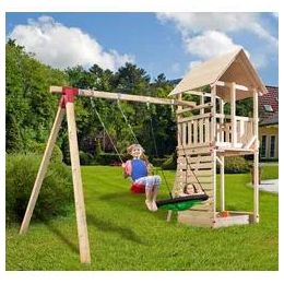 Spielturm Weka "Tabaluga Drachenturm inkl. Anbauschaukel" Spieltürme beige (natur) Kinder BxTxH: 420x290x331 cm