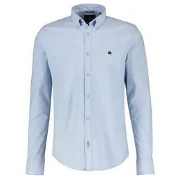 Langarmhemd Lerros "Lerros Oxfordhemd, unifarben" Gr. XXL, Normalgrößen, blau (light blue) Herren Hemden