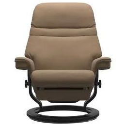 Relaxsessel stressless "Sunrise" Sessel Gr. Leder BATICK, PowerTM Leg & Back-mit Akku-Classic Base Schwarz, Relaxfunktion-Drehfunktion-Integrierte Fußstütze-PlusTMSystem, B/H/T: 88cm x 103cm x 78cm, braun (latte batick) elektrisch verstellbar, optional 2-motorisch, Größe M & L