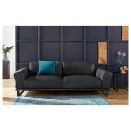 2,5-Sitzer W.Schillig "montanaa" Sofas Gr. B/H/T: 232cm x 78cm x 94cm, Longlife Xtra-Leder Z59, schwarz (schwarz z59) mit Metallkufen in Schwarz pulverbeschichtet, Breite 232 cm