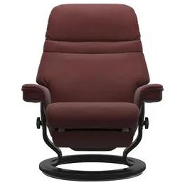 Relaxsessel stressless "Sunrise" Sessel Gr. Leder PALOMA, PowerTM Leg & Back-mit Akku-Classic Base Schwarz, Relaxfunktion-Drehfunktion-Integrierte Fußstütze-PlusTMSystem, B/H/T: 88cm x 103cm x 78cm, rot (cherry paloma) elektrisch verstellbar, optional 2-motorisch, Größe M & L