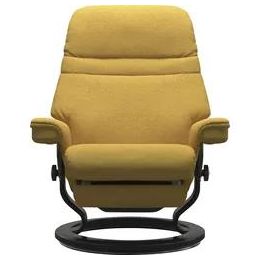 Relaxsessel stressless "Sunrise" Sessel Gr. ROHLEDER Stoff Q2 FARON, PowerTM Leg & Back-mit Akku-Classic Base Schwarz, Relaxfunktion-Drehfunktion-Integrierte Fußstütze-PlusTMSystem, B/H/T: 88cm x 103cm x 78cm, gelb (yellow q2 faron) elektrisch verstellbar, optional 2-motorisch, Größe M & L