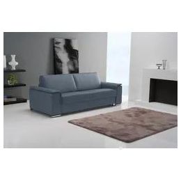 Schlafsofa Egoitaliano "Cecilia, modern & elegant, erstklassiger Sitzkomfort, Dauerschläfer" Sofas Gr. B/H/T: 234 cm x 85 cm x 102 cm, Leder BULL, grau (smoke) inkl. Matratze und hochwertigem Metallbettrahmen, toller Schlafkomfort