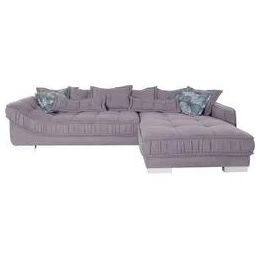 Ecksofa Inosign "Diwan II DuraFlex" Sofas Gr. B/T: 333cm x 202cm, Struktur fein, Recamiere rechts, grau (hellgrau) DuraFlex-Kaltschaumpolsterung, bis 140 kg, 4 Bezugsqualitäten