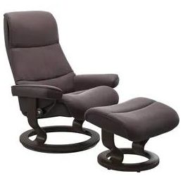 Relaxsessel stressless "View" Sessel Gr. Material Bezug, Cross Base Wenge, Ausführung Funktion, Größe B/H/T, rot (bordeaux) mit Classic Base, Größe L,Gestell Wenge