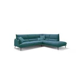 Ecksofa Egoitaliano "FUNNY, hochwertiges und aktuelles Design, bequeme Rückenlehne", grün (blaugrün), B:265cm H:90cm T:225cm, 48% Polyester, 40% Baumwolle, 12% Viskose, Sofas, toller Sitzkomfort, L-Form