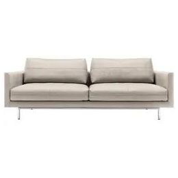 3-Sitzer CREATION BY ROLF BENZ "CR.414, Designsofa, edles Sofa, Loungesofa, Ledersofa, klares Design" Sofas Gr. B/H/T: 200cm x 91cm x 106cm, beige (grbeige-nat) aus Leder oder Chenille, erstklassiger Sitzkomfort, legere Polsterung