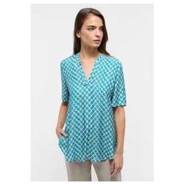 Longbluse Eterna "LOOSE FIT" Gr. 38, blau (azurblau), Damen, 100% Viskose, Blusen