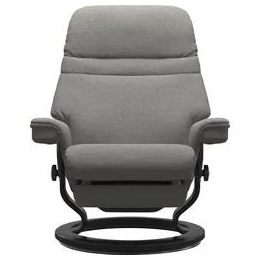 Relaxsessel stressless "Sunrise" Sessel Gr. ROHLEDER Stoff Q2 FARON, PowerTM Leg & Back-ohne Akku-Classic Base Schwarz, Relaxfunktion-Drehfunktion-Integrierte Fußstütze-PlusTMSystem, B/H/T: 79cm x 103cm x 78cm, grau (grey q2 faron) elektrisch verstellbar, optional 2-motorisch, Größe M & L