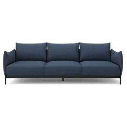 3-Sitzer TENKSOM "Kayto Sofa, TV-Couch, Dreisitzer" Sofas Gr. B/H/T: 250cm x 68cm x 100cm, Polyester, blau Bezüge wechselbar, hoher Sitzkomfort, robuste Unterkonstruktion