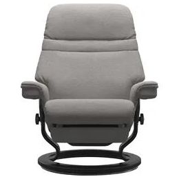 Relaxsessel stressless "Sunrise" Sessel Gr. Struktur fein JASMINE, PowerTM Leg & Back-ohne Akku-Classic Base Schwarz, Relaxfunktion-Drehfunktion-Integrierte Fußstütze-PlusTMSystem, B/H/T: 88cm x 103cm x 78cm, grau (grey jasmine) elektrisch verstellbar, optional 2-motorisch, Größe M & L