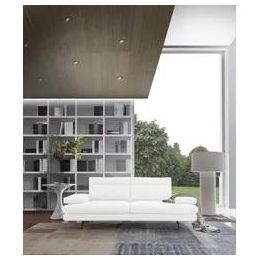 3-Sitzer Calia italia "Toby Wing, Designsofa, hochwertige Verarbeitungsdetails, bequem" Sofas Gr. B/H/T: 208cm x 90cm x 113cm, Leder BULL, mit Sitztiefenverstellung-mit Armlehnenverstellung, weiß (bianco puro bull) inkl. Sitztiefenverstellung und Armteilfunktion, Füße in Schwarz matt