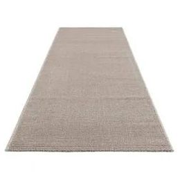 Teppich Carpet City "Friseé-Teppich FANCY900" Teppiche Gr. B: 80cm, 12mm, L: 300cm, beige Kurzflor, Einfarbig, 3D-Optik, Streifen Look