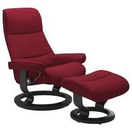 Relaxsessel stressless "View" Sessel Gr. ROHLEDER Stoff Q2 FARON, Cross Base Schwarz, Relaxfunktion-Drehfunktion-PlusTMSystem-Gleitsystem, B/H/T: 82cm x 108cm x 81cm, rot (rot q2 faron) mit Classic Base, Größe M,Gestell Schwarz