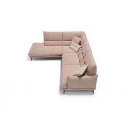 Ecksofa Egoitaliano "FUNNY, hochwertiges und aktuelles Design, bequeme Rückenlehne" Sofas Gr. B/H/T: 265cm x 90cm x 225cm, Stoff, Ottomane links, rosa (rose) toller Sitzkomfort, L-Form