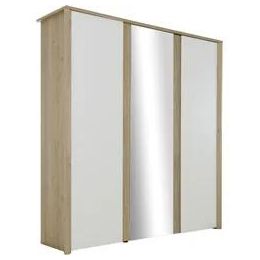 Drehtürenschrank GAMI "MANAE" Schränke Gr. B/H/T: 216 cm x 225 cm x 58 cm, 3 St., braun (kastanie natur nachbildung) 3-türiger Schrank mit Spiegel und großem Stauraumvolumen