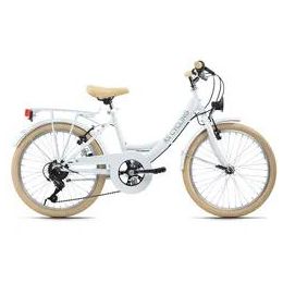 KS-Cycling Jugendfahrrad KS CYCLING "Balloon" Fahrräder Gr. 34cm, 20 Zoll (50,80cm) hinten: 20 Zoll (50,80cm), weiß (weiß + weiß) Kinder für Damen, Kettenschaltung