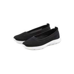 Lascana Sneaker Ballerinas 'ultraleichter Slipper, Slip-On-Sneaker' schwarz Gr. 35 für Damen