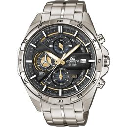 Chronograph CASIO EDIFICE "EFR-556D-1AVUEF" Armbanduhren silberfarben Herren Quarzuhr, Armbanduhr, Herrenuhr, bis 10 bar wasserdicht, Stoppfunktion