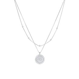 Elli Halskette Layer, Münze, Ornat Damen Größe 40 silber