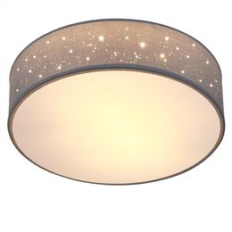 Casaria monzana® Deckenlampe Grau Stoff Ø30cm Sternenhimmel