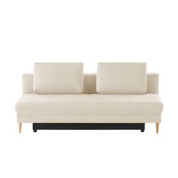 Höffner Schlafsofa mit Schlaffunktion Genua ¦ beige ¦ Maße (cm): B: 205 H: 89