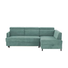 Höffner Ecksofa Fabienne ¦ grün ¦ Maße (cm): B: 228 H: 81 T: 158