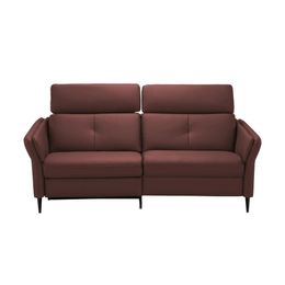 Höffner Ledersofa 3-sitzig Cedrik ¦ rot ¦ Maße (cm): B: 198 H: 101 T: 95