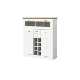 Höffner Barschrank Accadia ¦ weiß ¦ Maße (cm): B: 124 H: 140 T: 37