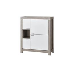 U.N.O uno Highboard Porto ¦ weiß ¦ Maße (cm): B: 118 H: 140 T: 42