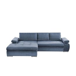 Smart Ecksofa Ibby ¦ blau ¦ Maße (cm): B: 294 H: 73 T: 173