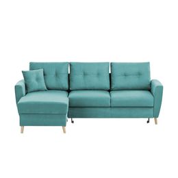 Höffner Ecksofa Carla ¦ türkis/petrol ¦ Maße (cm): B: 230 H: 93 T: 159