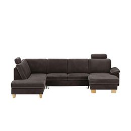 meinSofa Wohnlandschaft Leder Samu ¦ braun ¦ Maße (cm): B: 316 H: 90