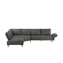 W.Schillig Ecksofa aus Echtleder Bonnie ¦ grau ¦ Maße (cm): B: 341 H: