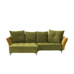 Höffner Ecksofa Crease ¦ grün ¦ Maße (cm): B: 290 H: 80 T: 175