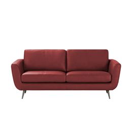 Soho Ledersofa Smilla ¦ rot ¦ Maße (cm): B: 197 H: 85 T: 93