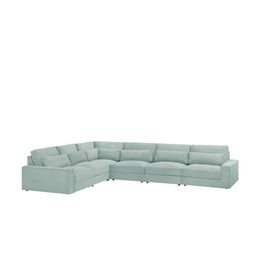 Höffner Ecksofa Branna ¦ grün ¦ Maße (cm): B: 412 H: 88 T: 322