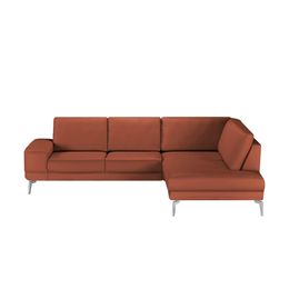 meinSofa Ecksofa aus Leder Dana ¦ rot ¦ Maße (cm): B: 269 H: 86 T: 22