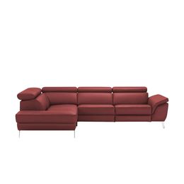 U.N.O uno Ecksofa Leder Dallas ¦ rot ¦ Maße (cm): B: 283 H: 74 T: 228