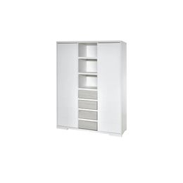 Höffner Kleiderschrank Targo ¦ weiß ¦ Maße (cm): B: 139 H: 191 T: 53