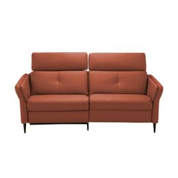 Höffner Ledersofa 3-sitzig Cedrik ¦ rot ¦ Maße (cm): B: 198 H: 101 T: 95