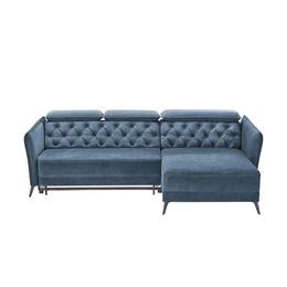 Smart Ecksofa Kavita ¦ blau ¦ Maße (cm): B: 254 H: 85 T: 199