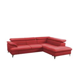 U.N.O uno Ecksofa aus Kunstleder David ¦ rot ¦ Maße (cm): B: 256 H: 74 T: 2