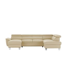 U.N.O uno Wohnlandschaft aus Echtleder Avola ¦ beige ¦ Maße (cm): B: 315 H: