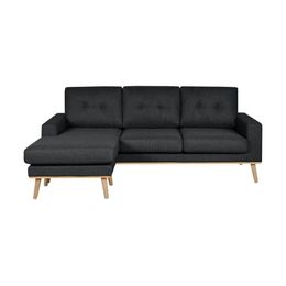 Höffner Ecksofa beidseitig stellbar Cristy ¦ schwarz ¦ Maße (cm): B: 211 H: 8