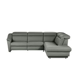 himolla Ecksofa Leder 9707 ¦ grau ¦ Maße (cm): B: 275 H: 84 T: 245