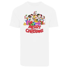 F4NT4STIC T-Shirt 'Disney Mickey Mouse And Friends Christmas' Herren Gr&ouml;&szlig;e XS orange / pink / rot / wei&szlig;
