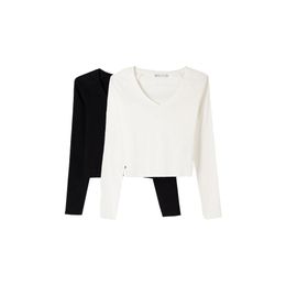 Bershka Shirt female Black, White size S