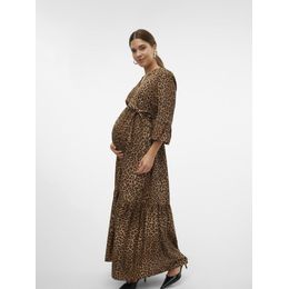 Vero Moda Maternity Umstand Blusenkleid Damen Gr&ouml;&szlig;e 44 braun Winterkleid